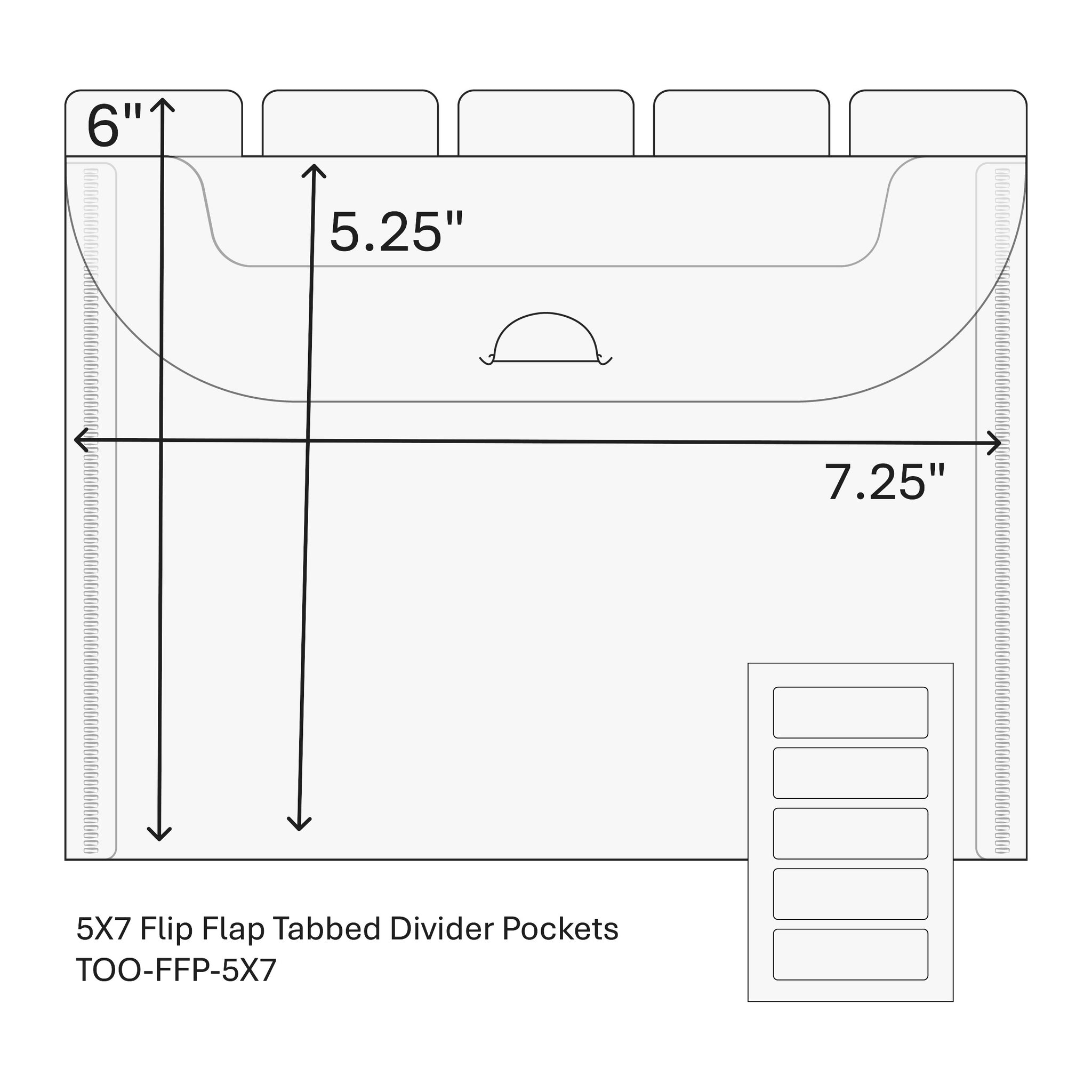 5x7 Flip Flap Tabbed Divider Pockets - 10pk – The Organized Option